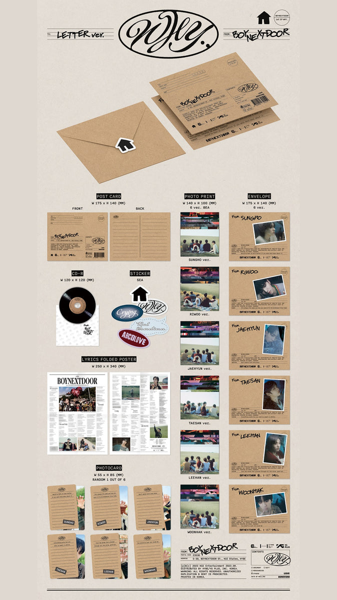 BOYNEXTDOOR - WHY.. / LETTER Ver. (RANDOM) - K-Pop Time