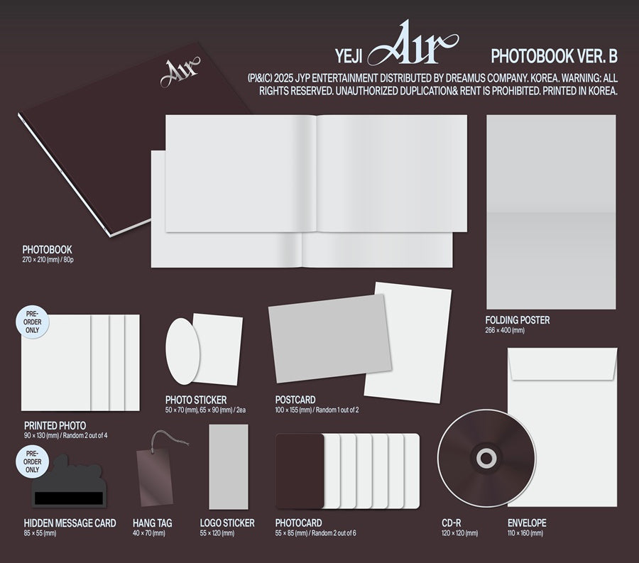 YEJI (Itzy) - Air / Photobook Ver. + BONUS - K-Pop Time