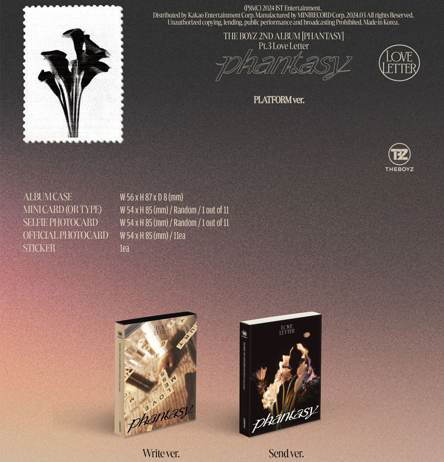 THE BOYZ - PHANTASY Pt.3 'Love Letter' / Platform (QR CODE) - K-Pop Time